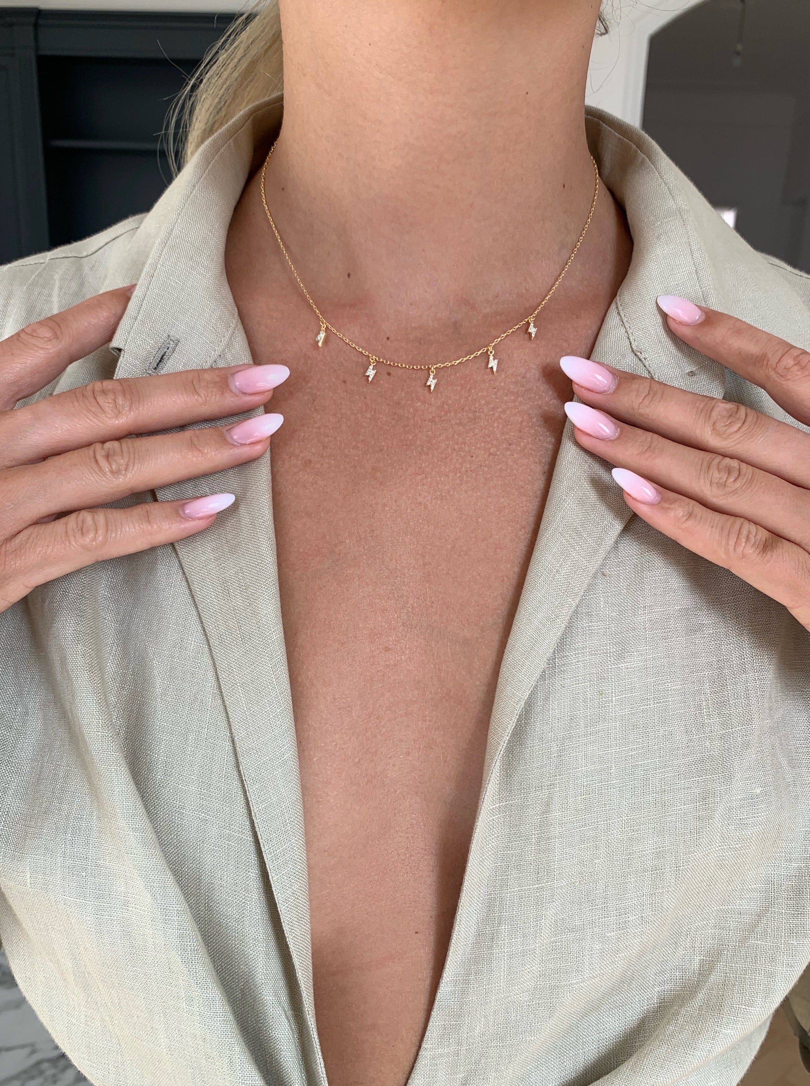 Paved lightning necklace Flash Necklace Maison Doree